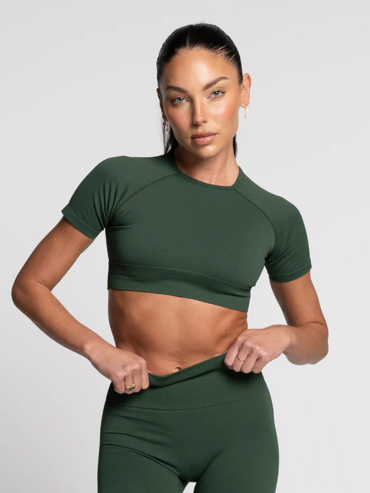 Active Basics Cropped Seamless Tee | ABS-ABS001 | Seamstop