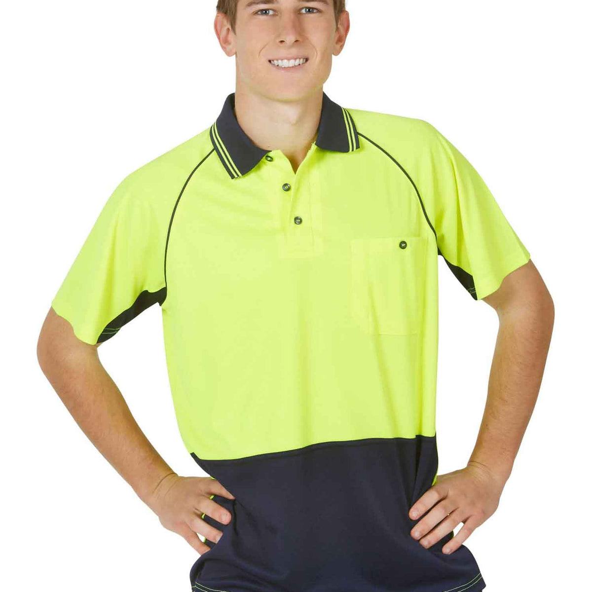 Blue Whale Hi Vis Raglan Sleeve Polo | BLW-P64 | Seamstop