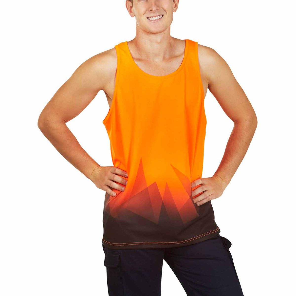 Blue Whale Triangular Sublimation Hi Vis Singlet | BLW-S85 | Seamstop