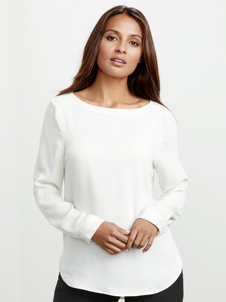 Biz Collection Ladies Madison Boatneck Blouse | BIZ-S828LL | Seamstop
