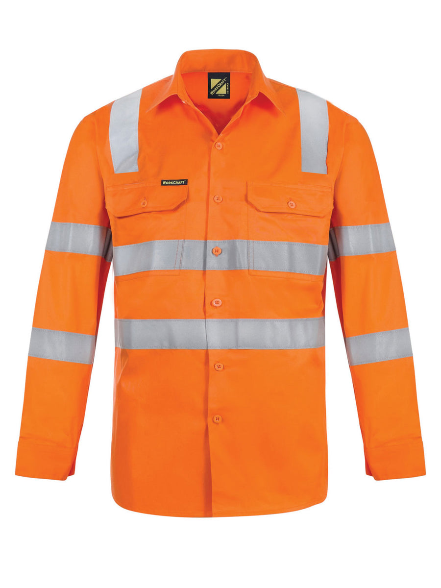 WorkCraft Hi Vis Vented Cotton Drill Reflective Shirt with Semi Gusset ...